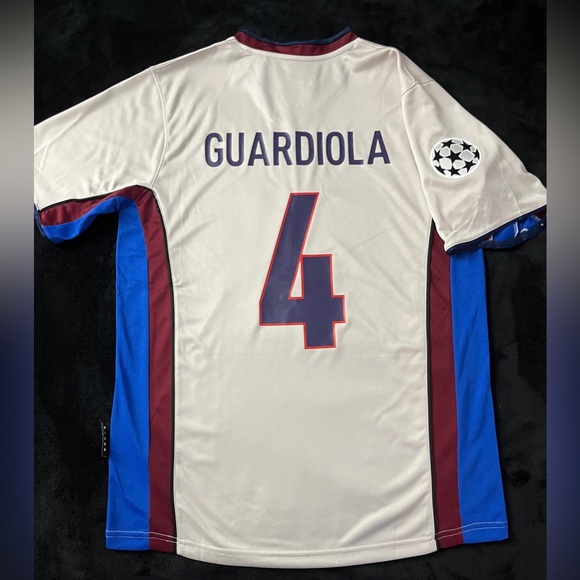 Nike | Shirts | Guardiola 4 Barcelona Away 999 Xl Beige Retro Soccer ...